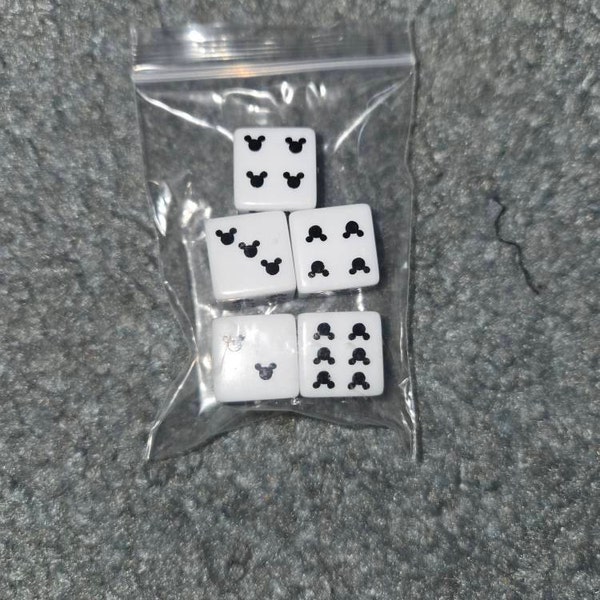 Mickey Mouse Dice Lot of 5 Great for Gifts and Fish Extender - Etsy