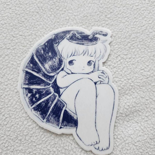 Bug in a Ball Sticker | Creepy Cute Isopod Girl Art on Waterproof Vinyl ...