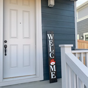 Large Vertical Welcome Sign Front Door Sign Porch Leaner | Etsy