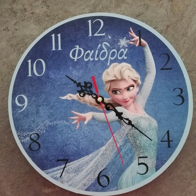 Personalized Elsa Wall Clock, Frozen Wall Clock, Wall Clock Girls ...