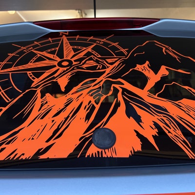 Bigfoot in the Mountains Vinyl Decal, Bigfoot and Mount, Camper Sticker ...