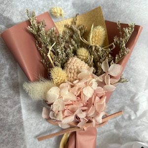 Handmade Mini Natural Dried Flower Bouquet rosy Car - Etsy