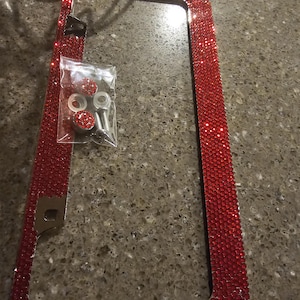 Clear Inset Stones Crystal Sparkle Auto Bling Rhinestone Chrome License ...