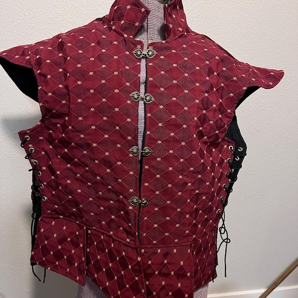 PDF MEDIUM Mens Renaissance Side Tie Doublet Vest With Tabs Collar ...