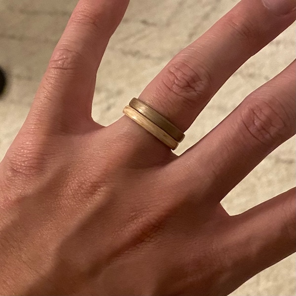 Double Wood Ring - Wood Ring Men-wood Ring Women-wooden Couples Ring ...