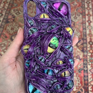 Handmade iPhone Case Glow in the Dark Purple Venom Cat Eyes Handmade ...