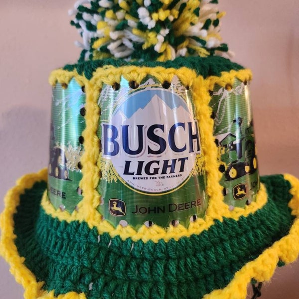 BADGERS Handmade Crochet Beer Can Hat - Etsy
