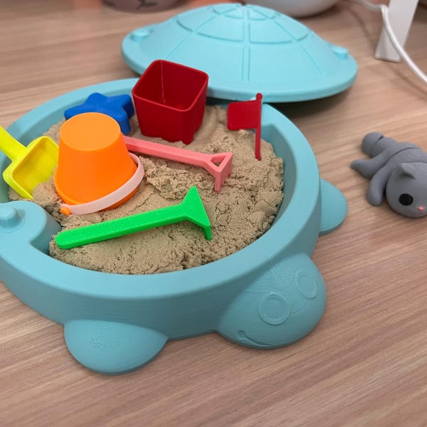 Turtle Sandbox for Desktop Pretend Play (includes Kinetic Sand and ...