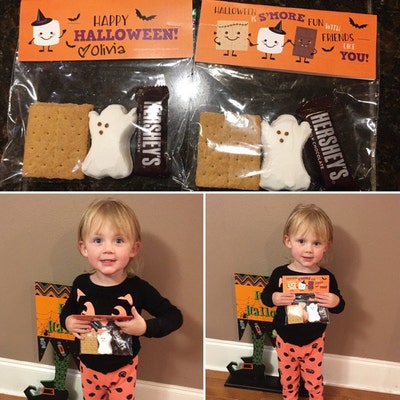 PRINTABLE Halloween Favor Tags, Halloween Tags, Smores Tags, S'mores ...