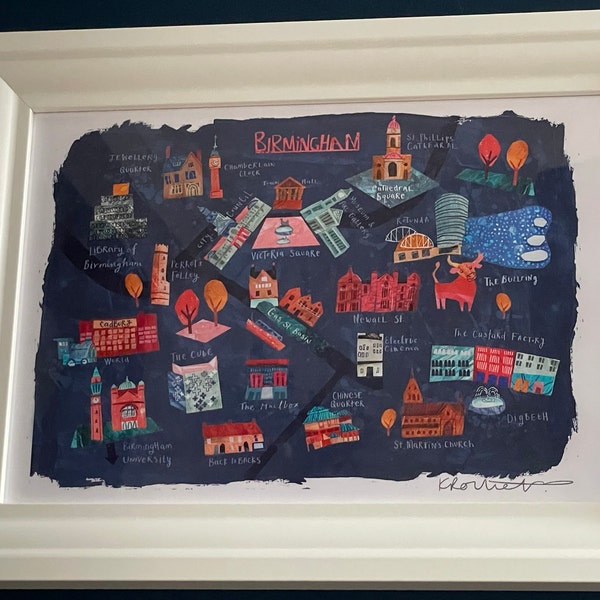 UK Illustrated Map-giclee Print. UK Illustrated Map. UK Poster Art. Uk ...