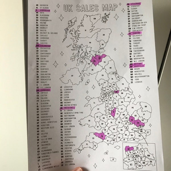 UK Postcode Sales Map DIGITAL DOWNLOAD, Small Business Tracker, Sales ...