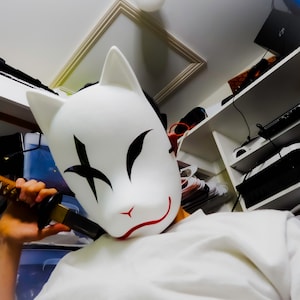 Oni Kitsune Mask Resin Japanese Fox Classic Masks Made to Order - Etsy