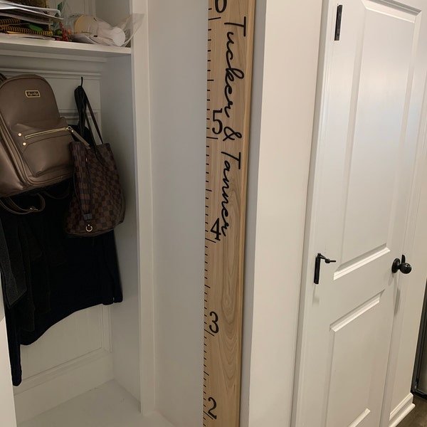 Hickory Growth Chart Ruler 3D, Wooden Measuring Stick for Kids, Giant ...