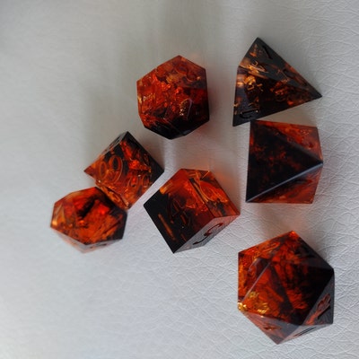 Death's Rebuke Dice Set for Dnd 7 Piece Sharp Edge Resin Dice Set ...
