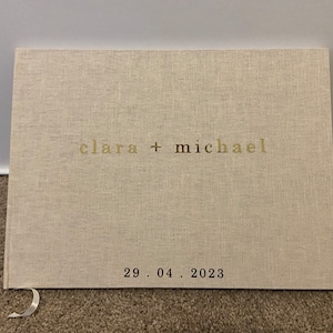 Linen Guest Book / Wedding Guest Book / Personalised Guest Book ...