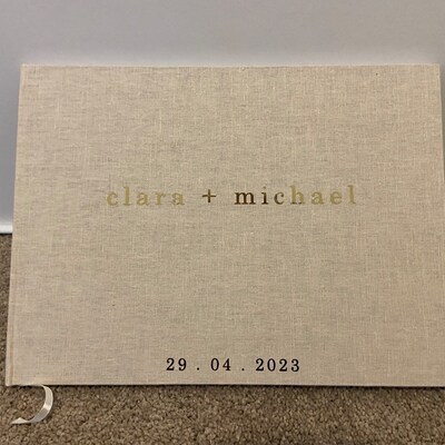 Linen Guest Book / Wedding Guest Book / Personalised Guest Book ...