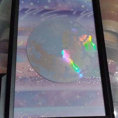 Holographic Pale Blue Moon Vinyl Sticker - Etsy