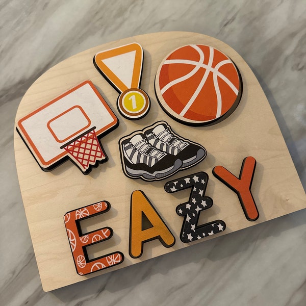 Basketball Name Puzzle for Kids. Basketball Birthday Party, Basketball ...