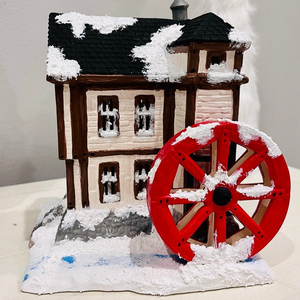 Ready to Paint or Hand Painted Ceramic Bisque Old Water Mill House ...