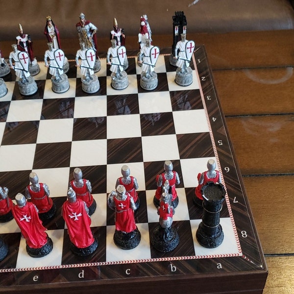 Knights Templar Chess Set Historical Game Chess Set Crusaders Chess ...