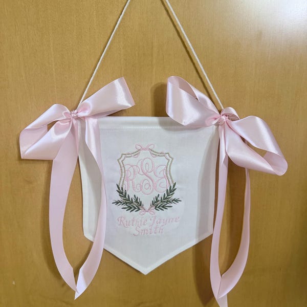 Bows and Branches Monogram Baby Floral Double Crest Stitch Machine ...