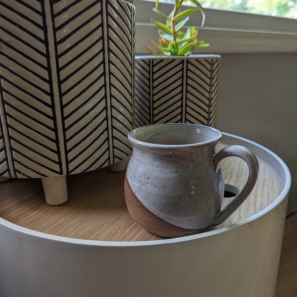 10 Oz White Speckled Ceramic Mug Handmade Pottery - Etsy