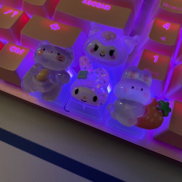 Cartoon Keycap | Kawaii | Mechanical Keyboard | Pink Keycap | 3D ...