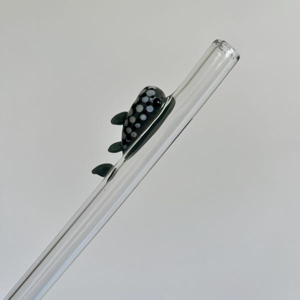 Great White Shark GLASS STRAW - Boba Straws | Reusable Straw | Smoothie ...