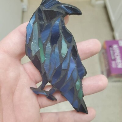 Northern Lights Raven Glass Mosaic - Etsy