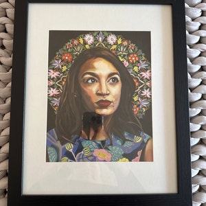 AOC Alexandria Ocasio-cortez Oil Painting AOC Portrait Art Print ...