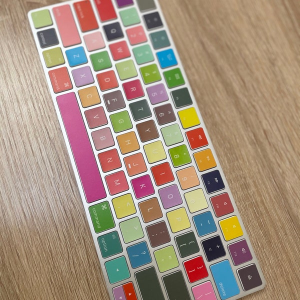 Bold Color Block MacBook Keyboard Stickers – Multicolor Keycap Decal - Etsy