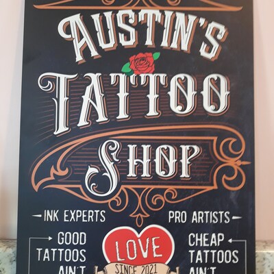 Tin Personalized Tattoo Shop Sign 8 X 12 or 12 X 18 Use Indoor/outdoor ...