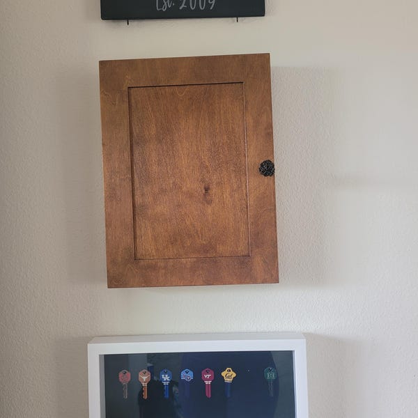Walnut Dark Shutters Natural Wooden Family Big Key Box, Hanging Key Box ...