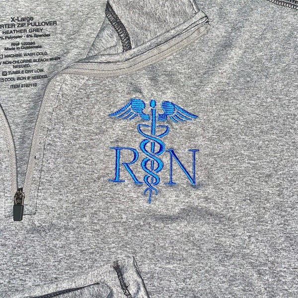 Registered Nurse Embroidery Design, RN Medical Caduceus Emblem, 4 Types ...