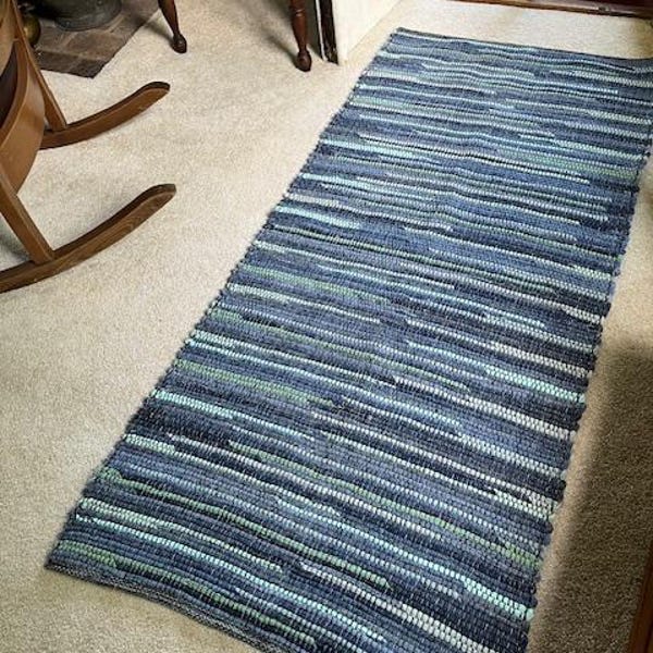 Handwoven Denim Rag Rug From Blue Jeans Multiple to Choose From - Etsy