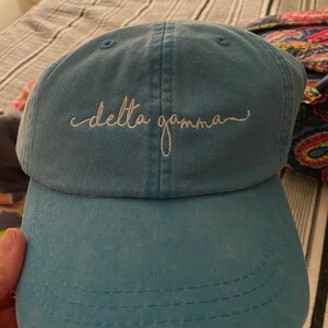 Delta Gamma Handwriting Script Baseball Cap Officially Licensed Greek Sorority Ball Hat Big ...