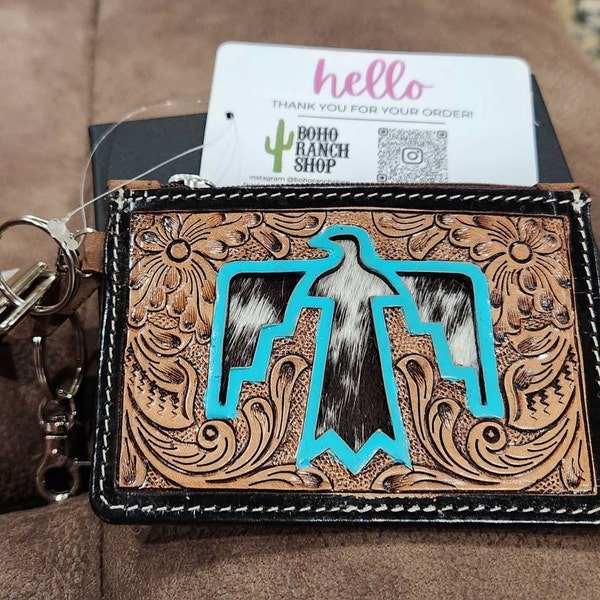 THUNDERBIRD LONGHORN KEYCHAIN Brown Wallet | Genuine Hair on Freebird ...