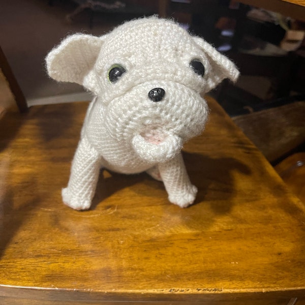 English Bulldog Crochet Pattern, White Bulldog Adult and Puppy Dog ...