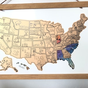 50 States Scratch off Map Scratch off Poster US State Map - Etsy