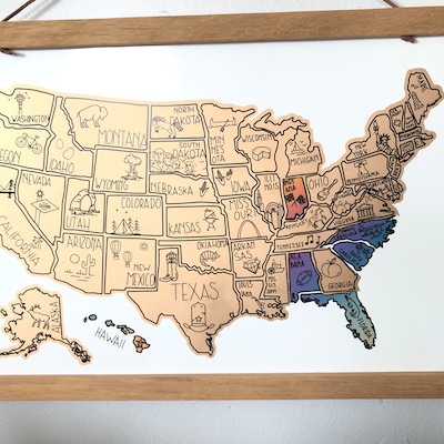 US National Parks Scratch off Map National Parks Travel Map - Etsy