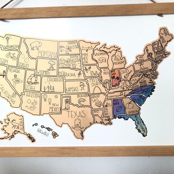 USA Scratch off Map, Scratch off Map, Travel Gift, RV Gifts, Scratch ...