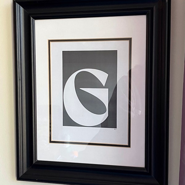 Stampa artistica iniziale con lettera G, set da 3, decorazione da ...