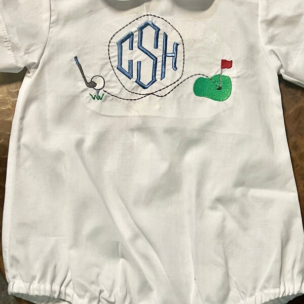Golf Monogram Frame With Golf Green and Golf Club Machine Embroidery ...