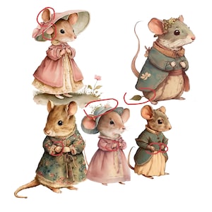 Vintage Mouse Junk Journal, Mouse 15 PNG Clipart, Garden Mouse ...