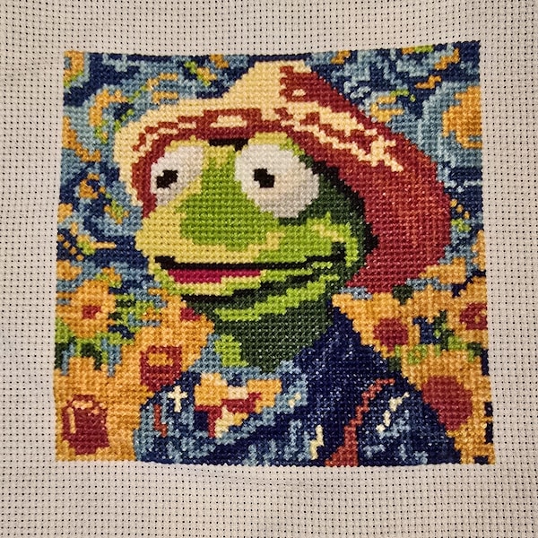 Frog in a Dress Cross Stitch Pattern, Toad Embroidery Design, PDF, Saga ...