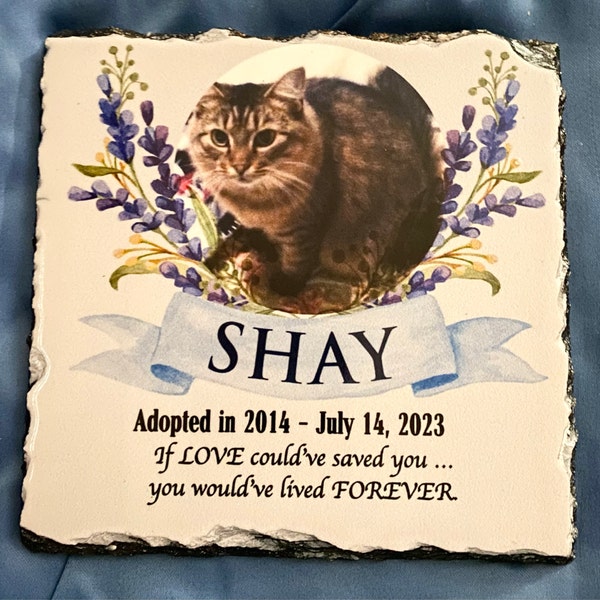 Personalized Memorial Pet Stone for Cat & Dog Headstone With Your Pets ...