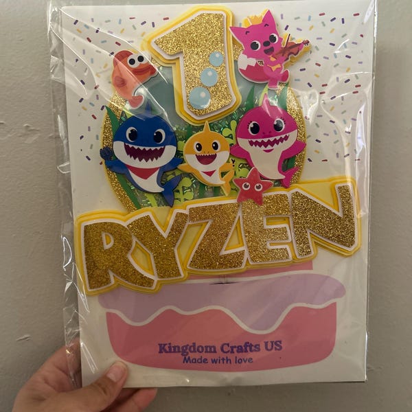 Baby Shark Cake Topper, Baby Shark Birthday, Cupcake Topper, Ping Fong ...