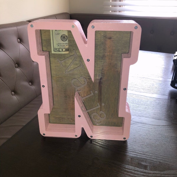 Engraved Coin Bank, Personalized Piggy Bank, Wooden Coin Bank, Kids ...