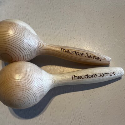 Personalized Natural Wood Maracas Engraved Musical - Etsy