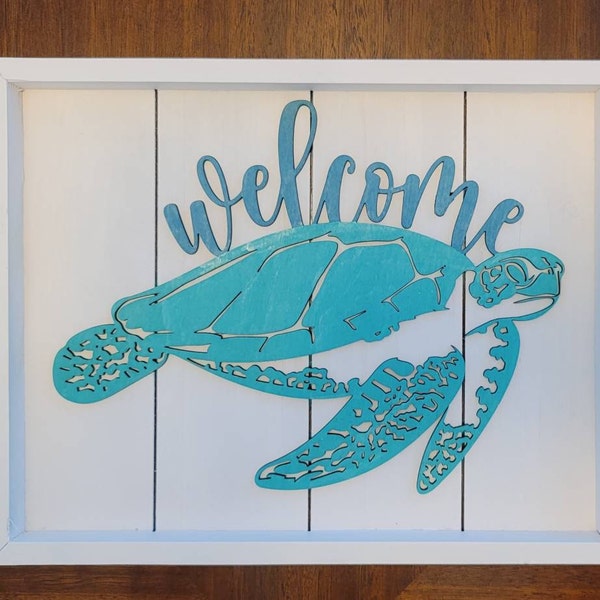 Turtle Door Hanger SVG - Laser Cut Files - Beach SVG - Turtle SVG ...